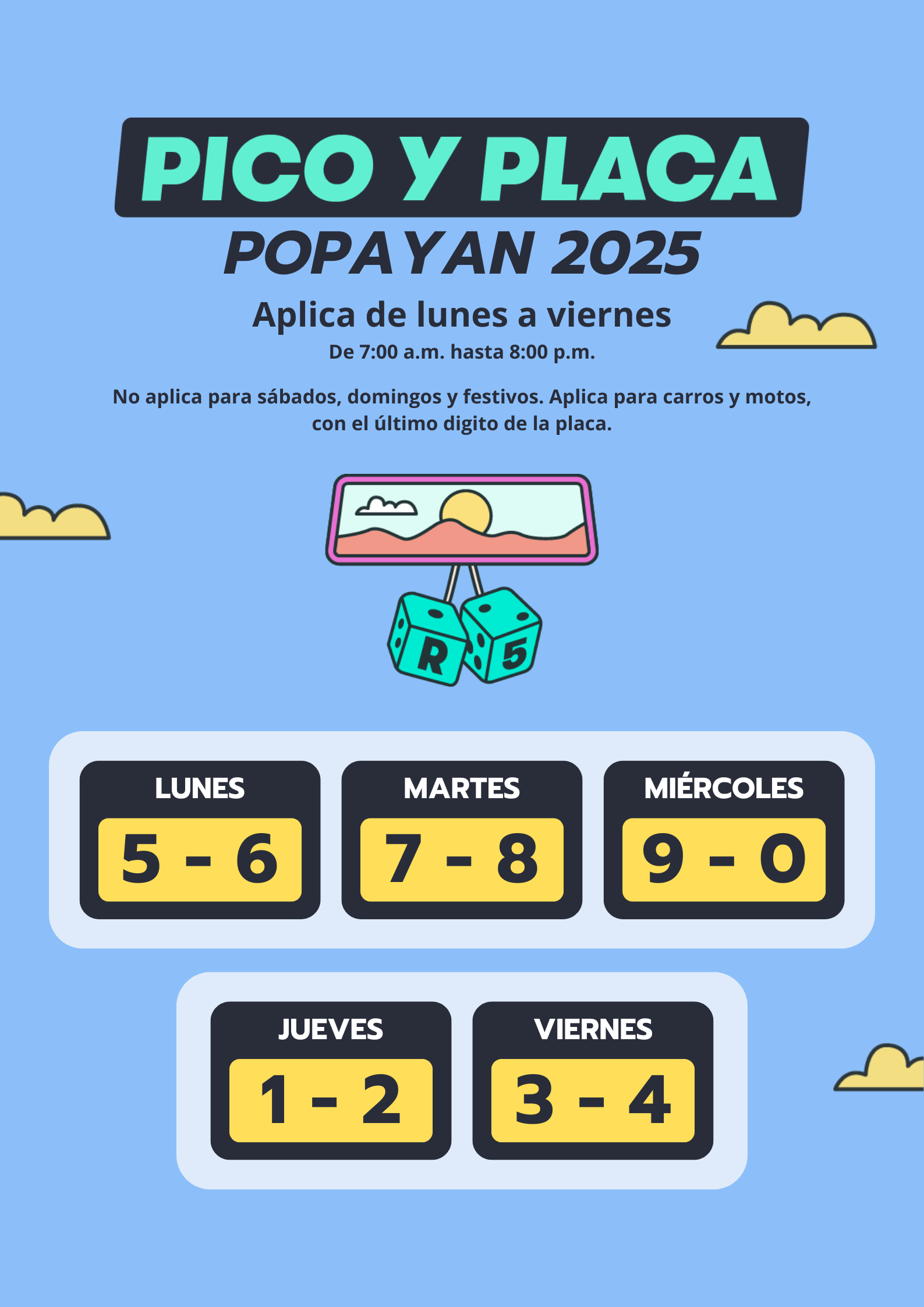 Pico y Placa en Popayán Hoy